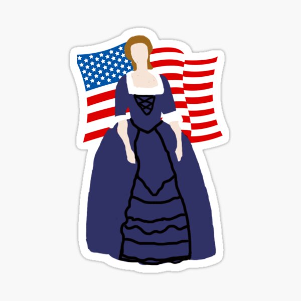"Colonial Woman with American Flag" Sticker for Sale by eevee135 ...