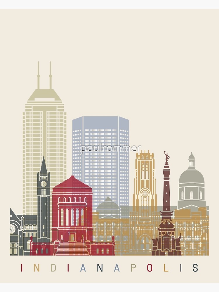 "Indianapolis skyline poster" Canvas Print for Sale by paulrommer ...