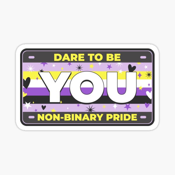 "Non-Binary" Sticker by x-trashpanda | Redbubble