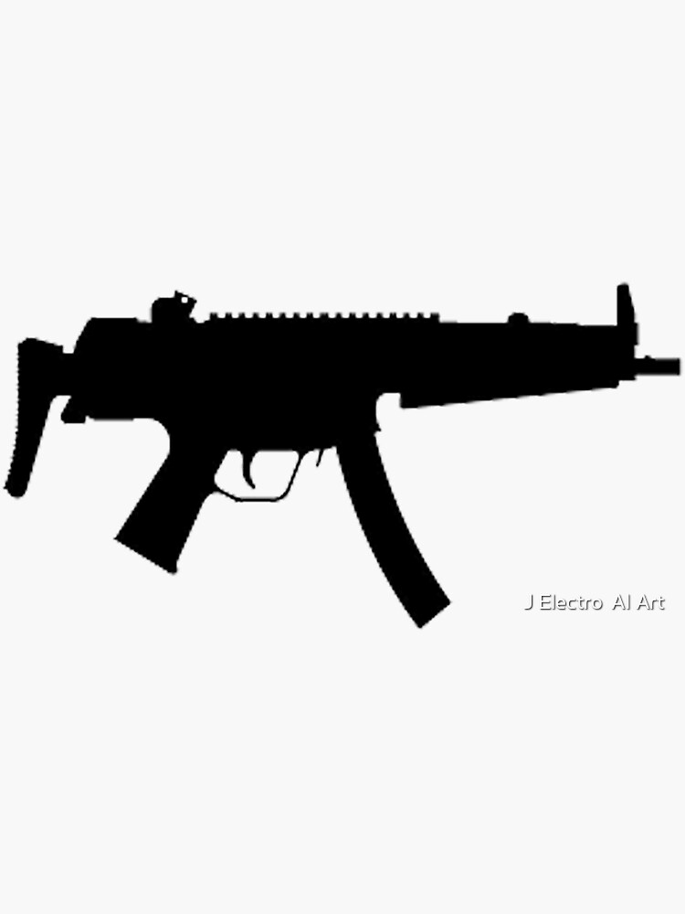 "MP5 Gun Rifle Original T-Shirt Sticker Mask" Sticker by Mobsey | Redbubble