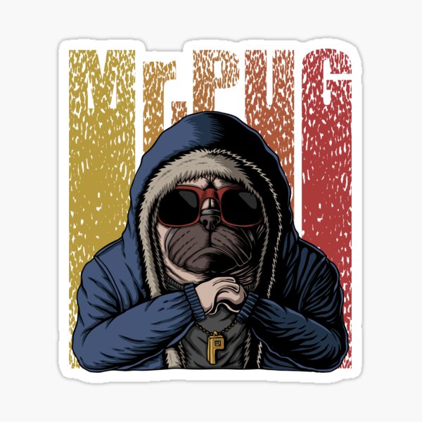 "Mr pug tough guy" Sticker for Sale by LinconZ | Redbubble