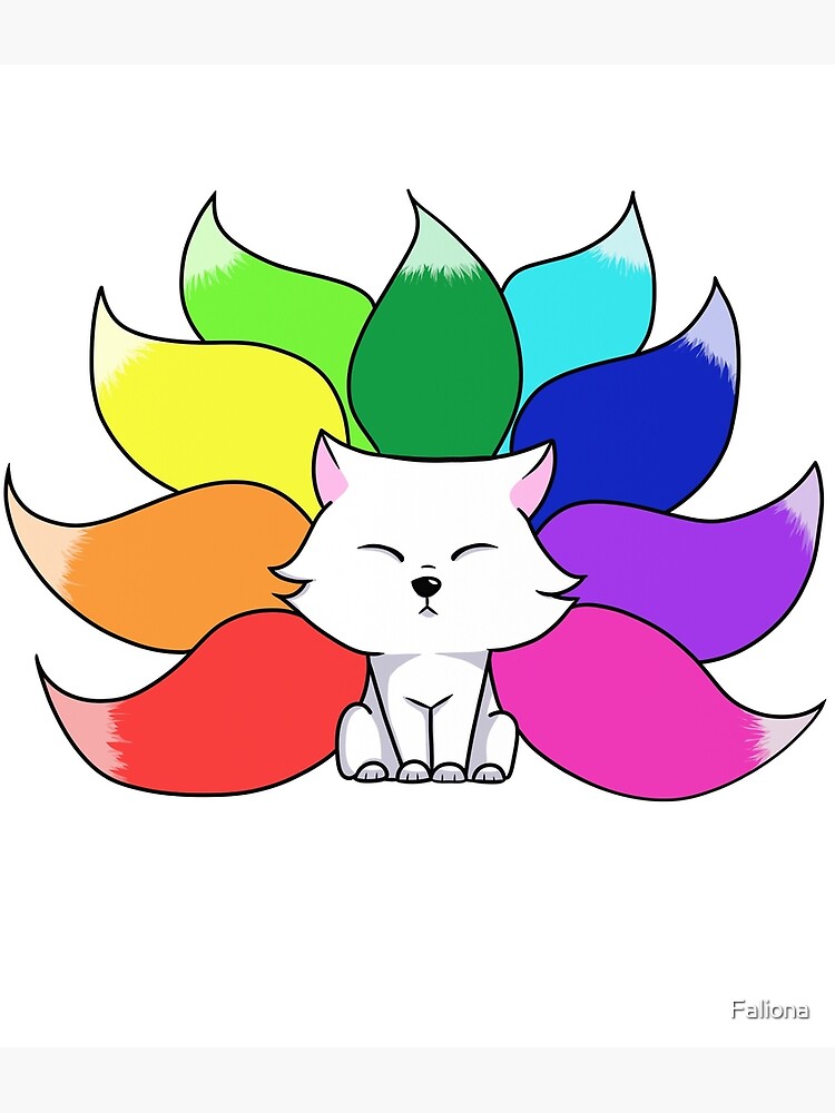 "Rainbow kitsune" Poster for Sale by Faliona | Redbubble
