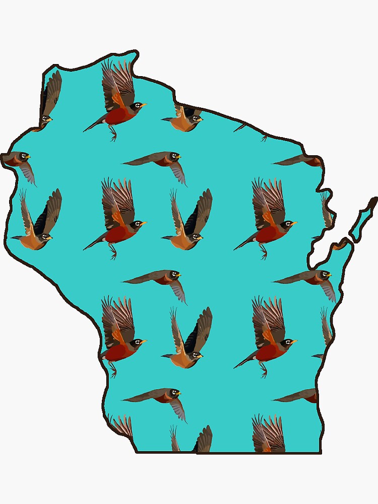 "American Robin - State Bird of Wisconsin" Sticker for Sale by ...