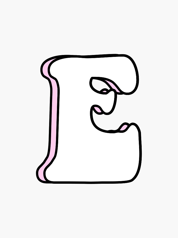 "Letter E - Pink" Sticker by monicadoodles06 | Redbubble