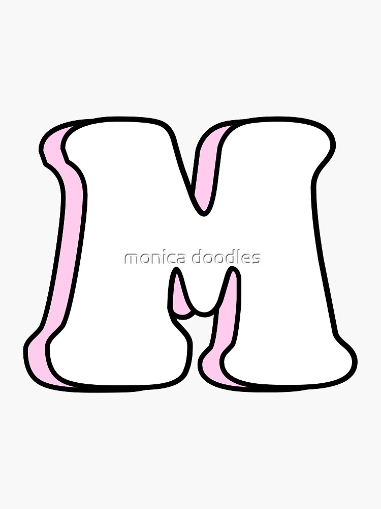 "Letter M - Pink" Sticker for Sale by monicadoodles06 | Redbubble