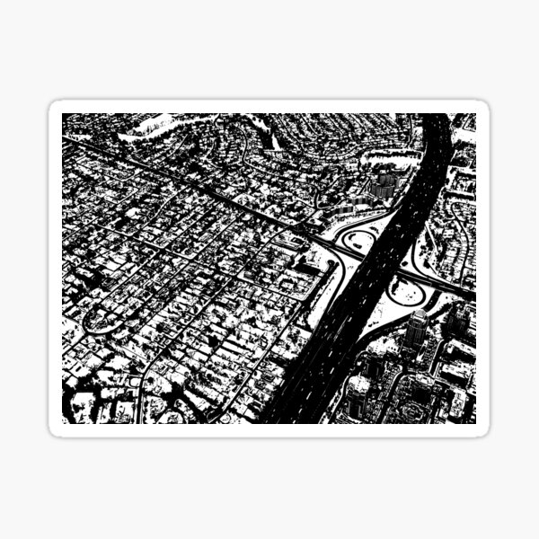 "Bird's eye street view" Sticker for Sale by themaxbluecity | Redbubble