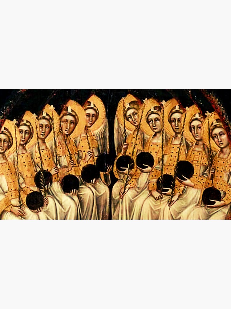 "Ominous Gathering of Angels Bearing Black Orbs (Guariento)" Sticker ...