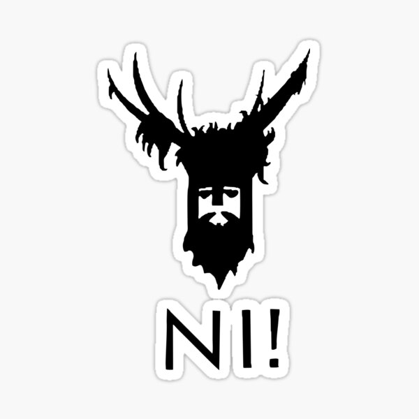 "Knight Who Say Ni" Sticker for Sale by curritonika | Redbubble