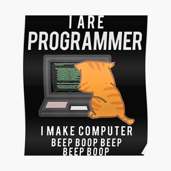 "Cat I Are Programmer I Make Computer Beep Boop Beep Beep Boop" Poster ...