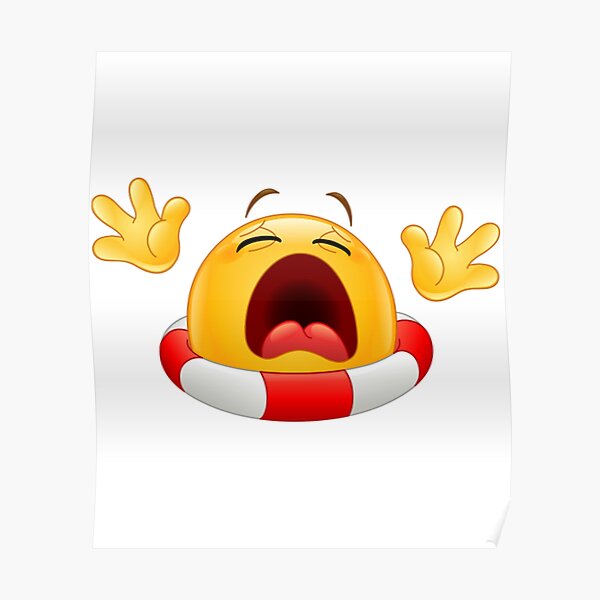 Poster « Noyade Emoji Émoticône », par WelcomeToMarlon | Redbubble