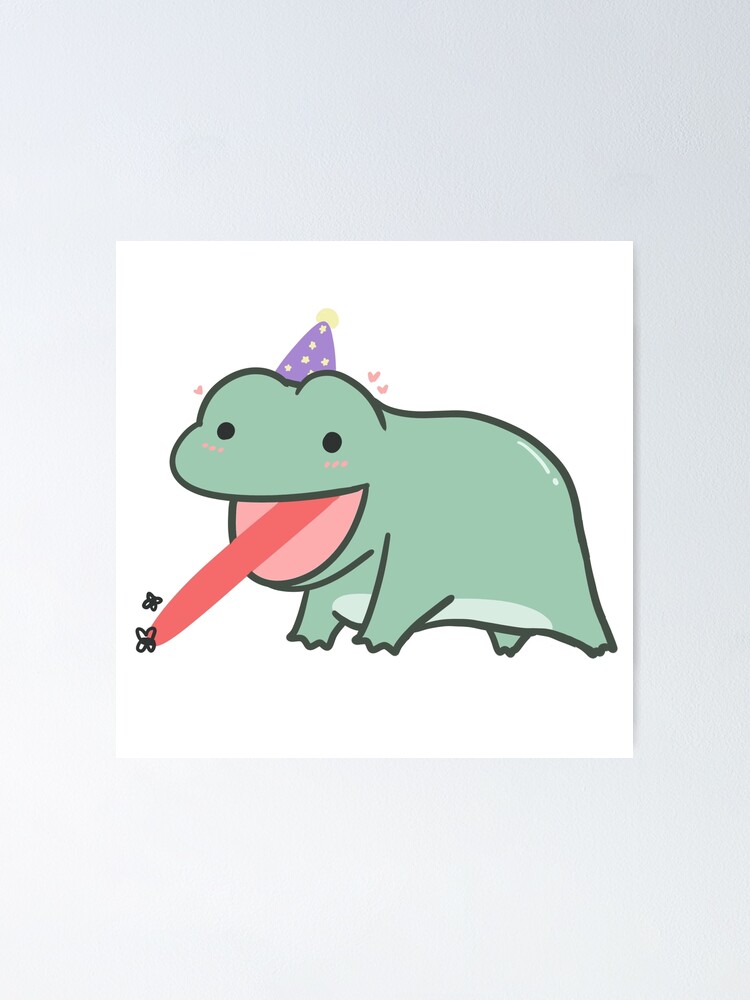 "Cute Derpy Frog" Poster for Sale by PEACHHHBOO | Redbubble