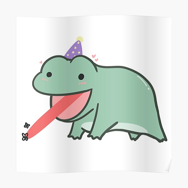 "Cute Derpy Frog" Poster for Sale by PEACHHHBOO | Redbubble