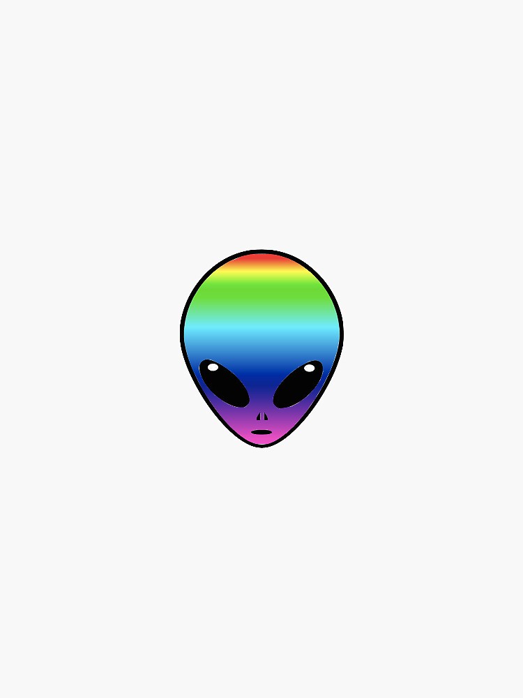 "Gradient rainbow alien sticker" Sticker for Sale by lozmanaught ...