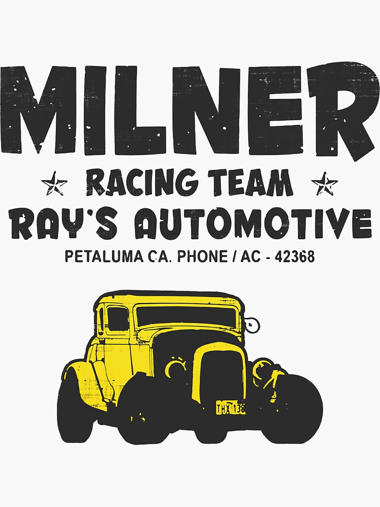 "MILNER RACING TEAM" Sticker for Sale by AudibleKelly | Redbubble