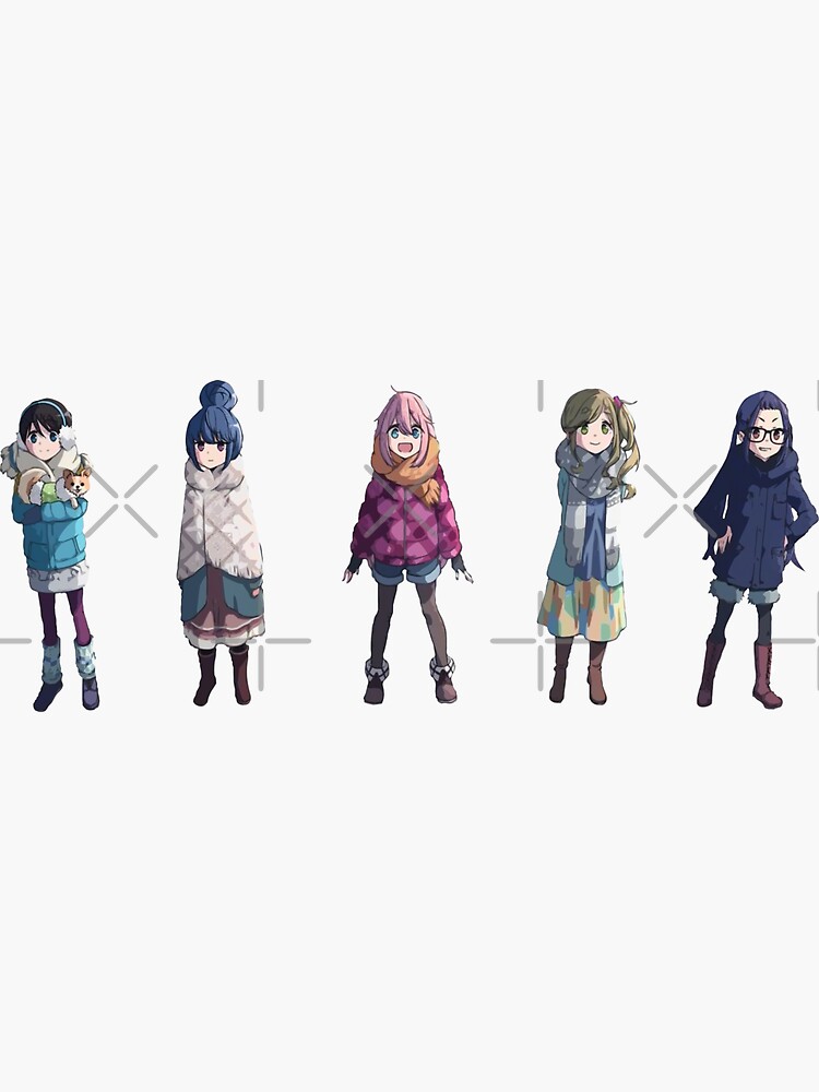 "Set of stickers - Yuru camp - Laid back camp" Sticker for Sale by ...