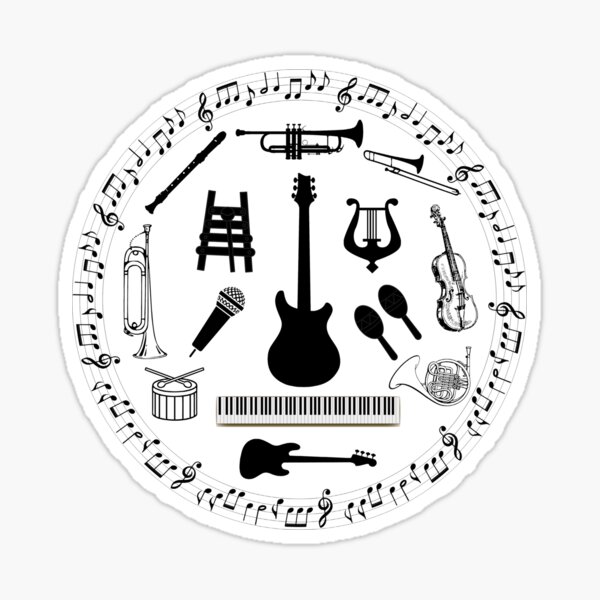 "Musical Instruments" Sticker by SPF14 | Redbubble