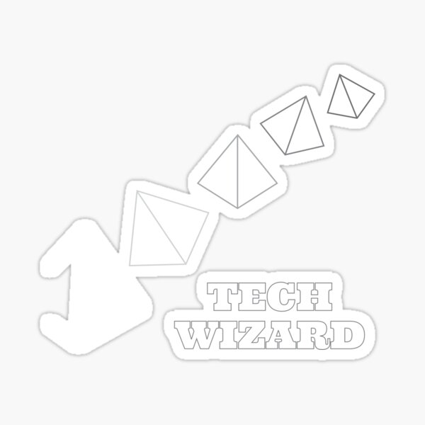 "triangle tech wizard" Sticker for Sale by MagdalenaRulez | Redbubble