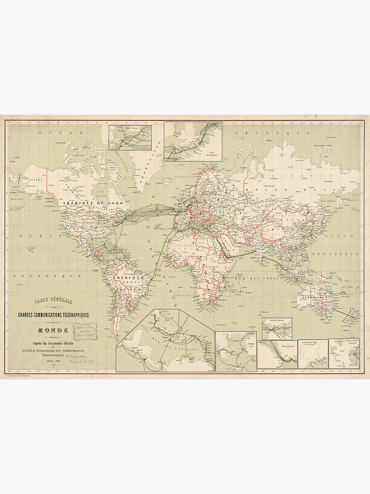 "Vintage Map of The World (1898)" Poster by BravuraMedia | Redbubble