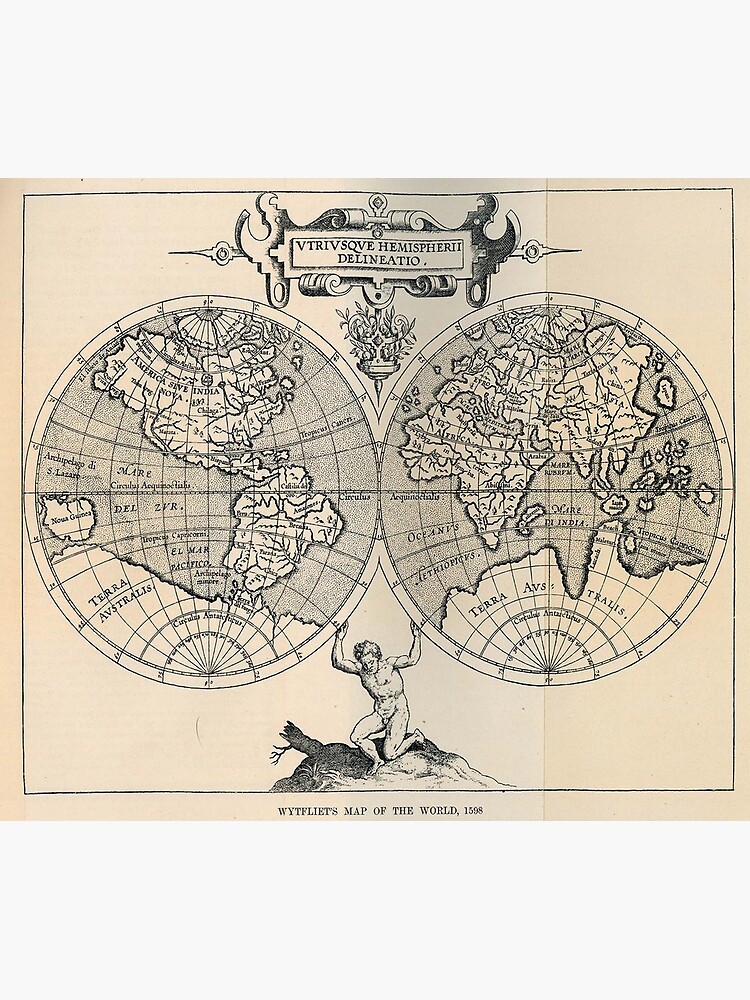Vintage Map Of The World (1598) Premium Matte Vertical Poster