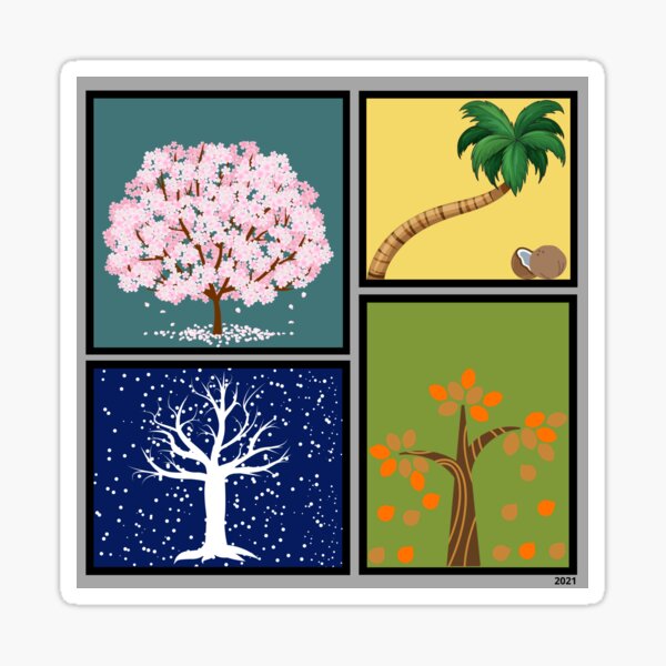 "The 4 Seasons" Sticker for Sale by CornerHouse | Redbubble