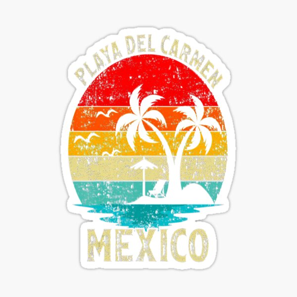 "Family Vacation Vintage Retro Mexico Playa Del Carmen Beach" Sticker ...