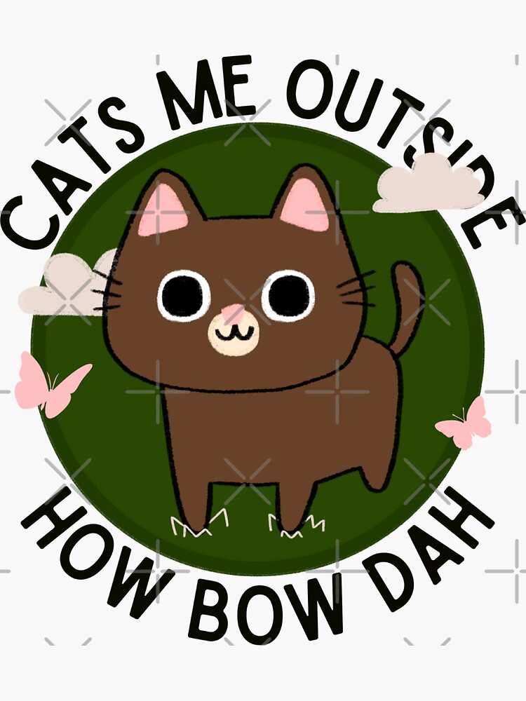 "CATS ME OUTSIDE HOW BOW DAH? (OUTDOOR CAT)" Sticker for Sale by ...