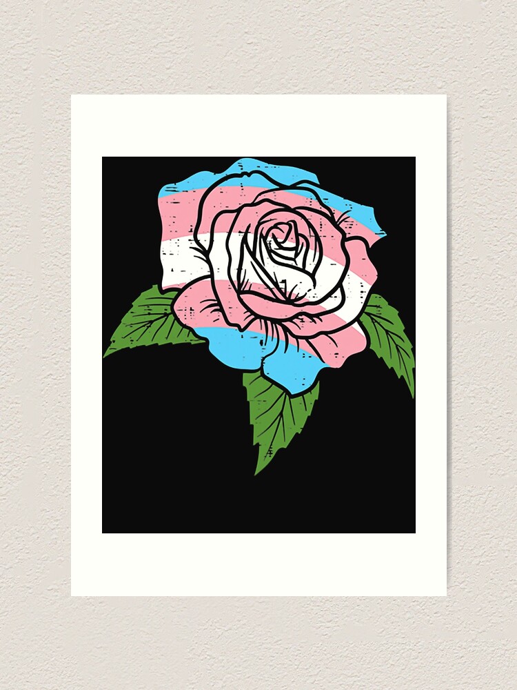 "Transgender Rose Flower Trans Pride Flag LGBT " Art Print by ...