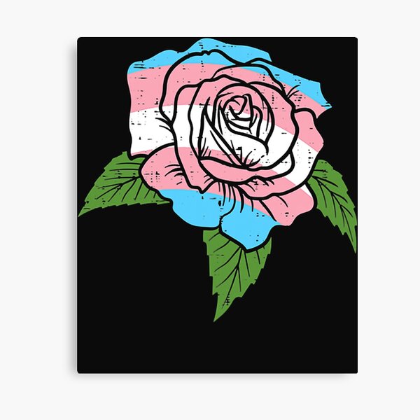 "Transgender Rose Flower Trans Pride Flag LGBT " Canvas Print for Sale ...