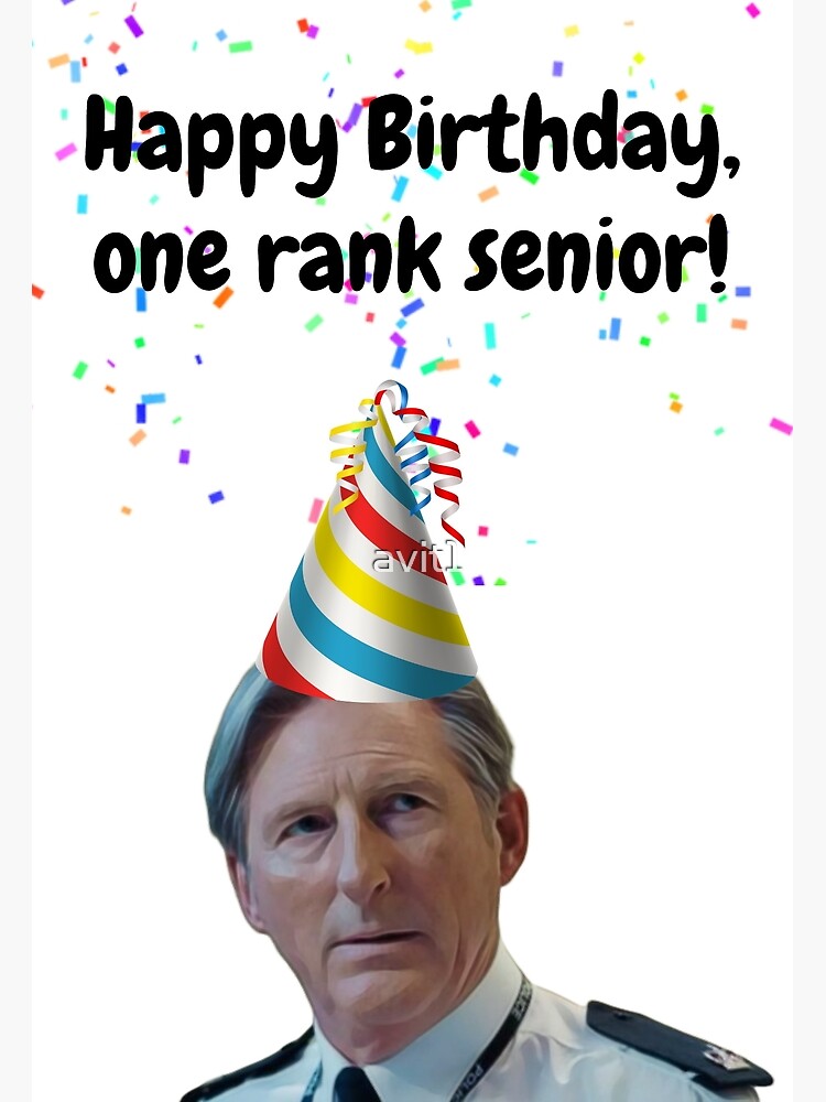 "Happy Birthday One Rank Senior " Poster for Sale by avit1 | Redbubble