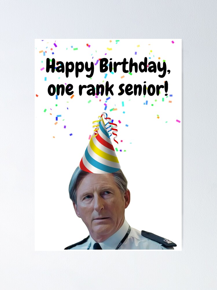 "Happy Birthday One Rank Senior " Poster for Sale by avit1 | Redbubble