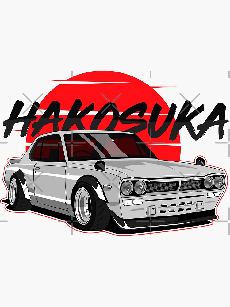 "Nissan Skyline Oldschool HAKOSUKA" Sticker for Sale by shketdesign ...