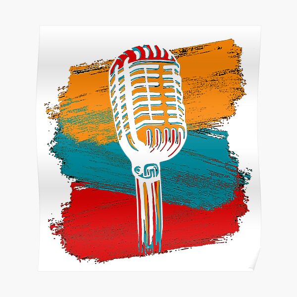 Microphone Singing Posters | Redbubble