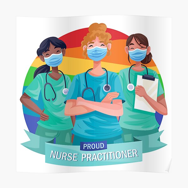 "Rainbow Nurse Practitioner 1" Poster for Sale by art-by-gui | Redbubble