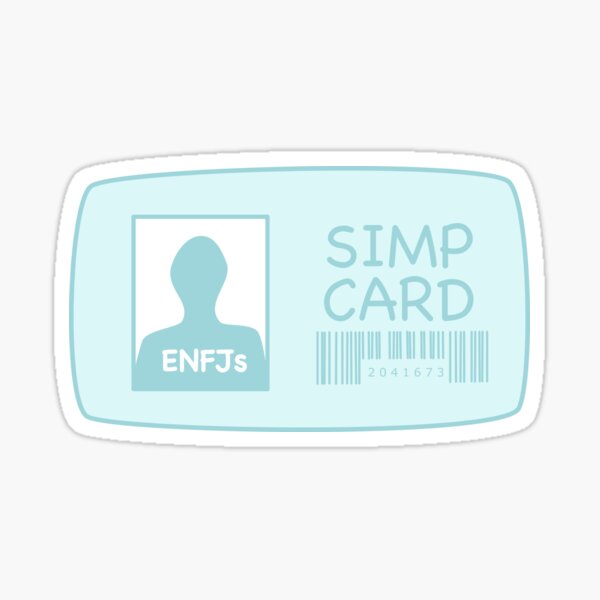 "ENFJ Simp Card" Sticker for Sale by JordynD | Redbubble