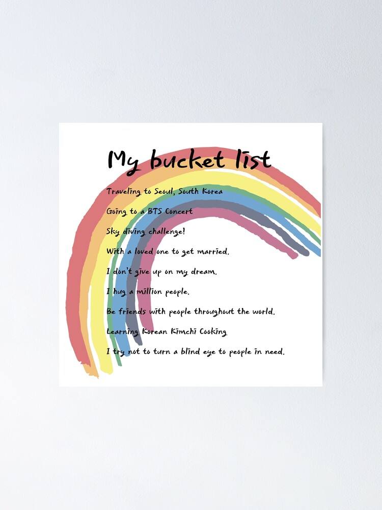 "My bucket list.!! Your bucket list!!" Poster by Hyggegarden | Redbubble