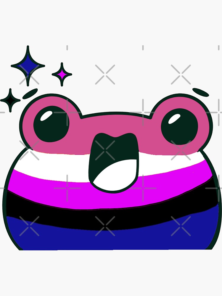 "Subtle Genderfluid Pride Frog. Genderfluid frog" Sticker for Sale by ...