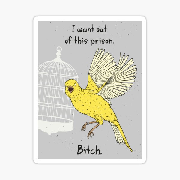 "Angry Canary" Sticker for Sale by hervegraph | Redbubble
