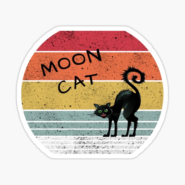 "Moon Cat" Sticker for Sale by MarioLavrador | Redbubble