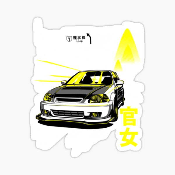 "Honda Civic Kanjo" Sticker for Sale by PONTELOBO | Redbubble