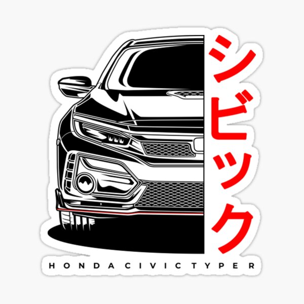 "Honda Civic Type R" Sticker for Sale by PONTELOBO | Redbubble