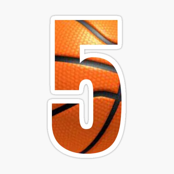  basketball Number 5 Sticker For Sale By Xhere Redbubble
