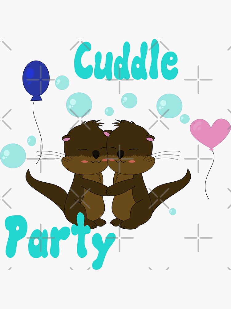"Cuddle Party" Sticker for Sale by LunaHarker | Redbubble