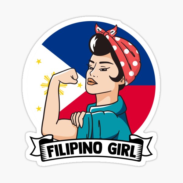 "Strong Filipino Girl Filipino Pride Philippines Flag" Sticker for Sale ...