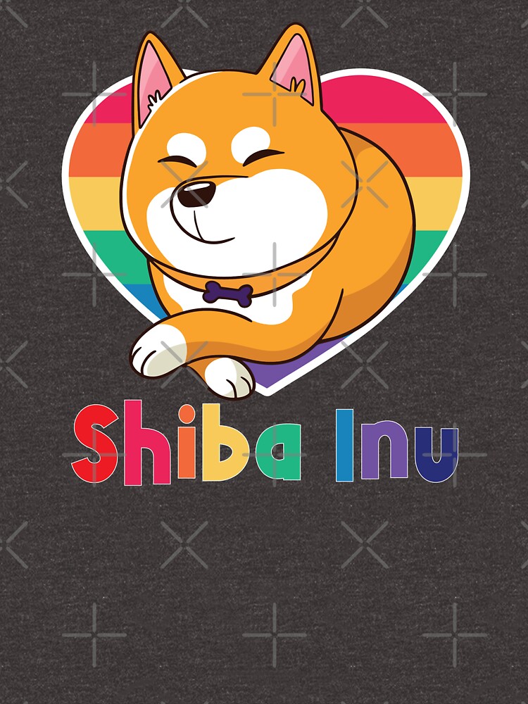 "Shiba Inu Pride heart Cute Doge Lover Proud LGBT-Q Ally" T-shirt for ...