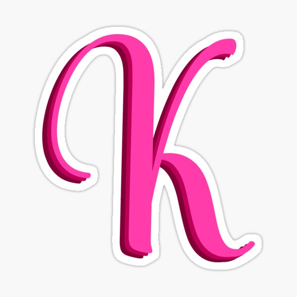 "pink K" Sticker for Sale by kgmcg | Redbubble