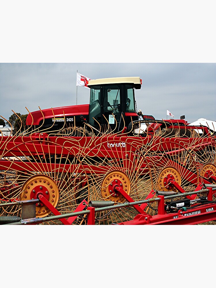 "Red hay rake and tractor" Poster for Sale by FranWest | Redbubble