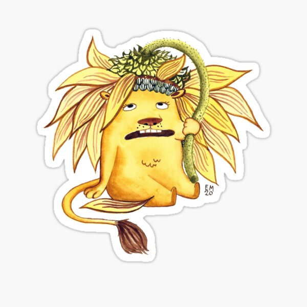 "Sunflower creature cute animal" Sticker for Sale by Emmmolart | Redbubble