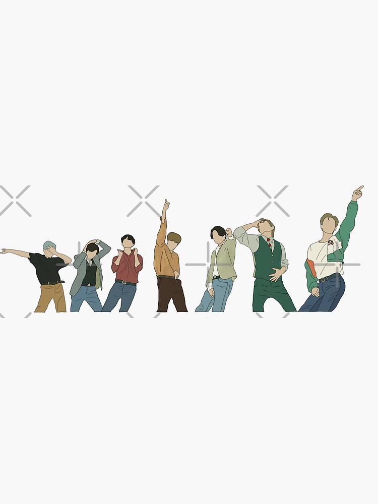 "BTS - Final pose of MV Dynamite" Sticker for Sale by JColine | Redbubble