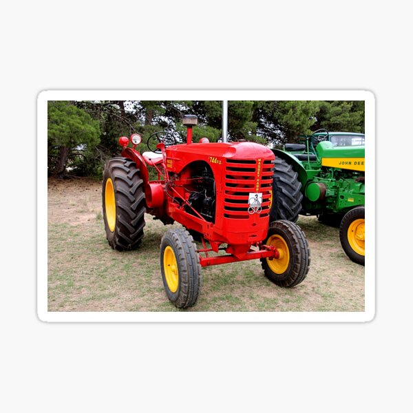 "Old red tractor" Sticker by FranWest | Redbubble