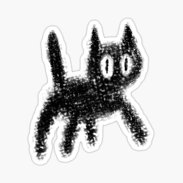 "Soot cat "jumpy"" Sticker for Sale by Marta-Y-Leowen | Redbubble